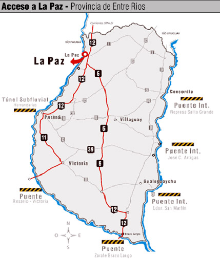 MAPA DE ENTRE RIOS, LA PAZ, TURISMO, CAMINOS, RUTAS Y ACCESOS, PLANOS